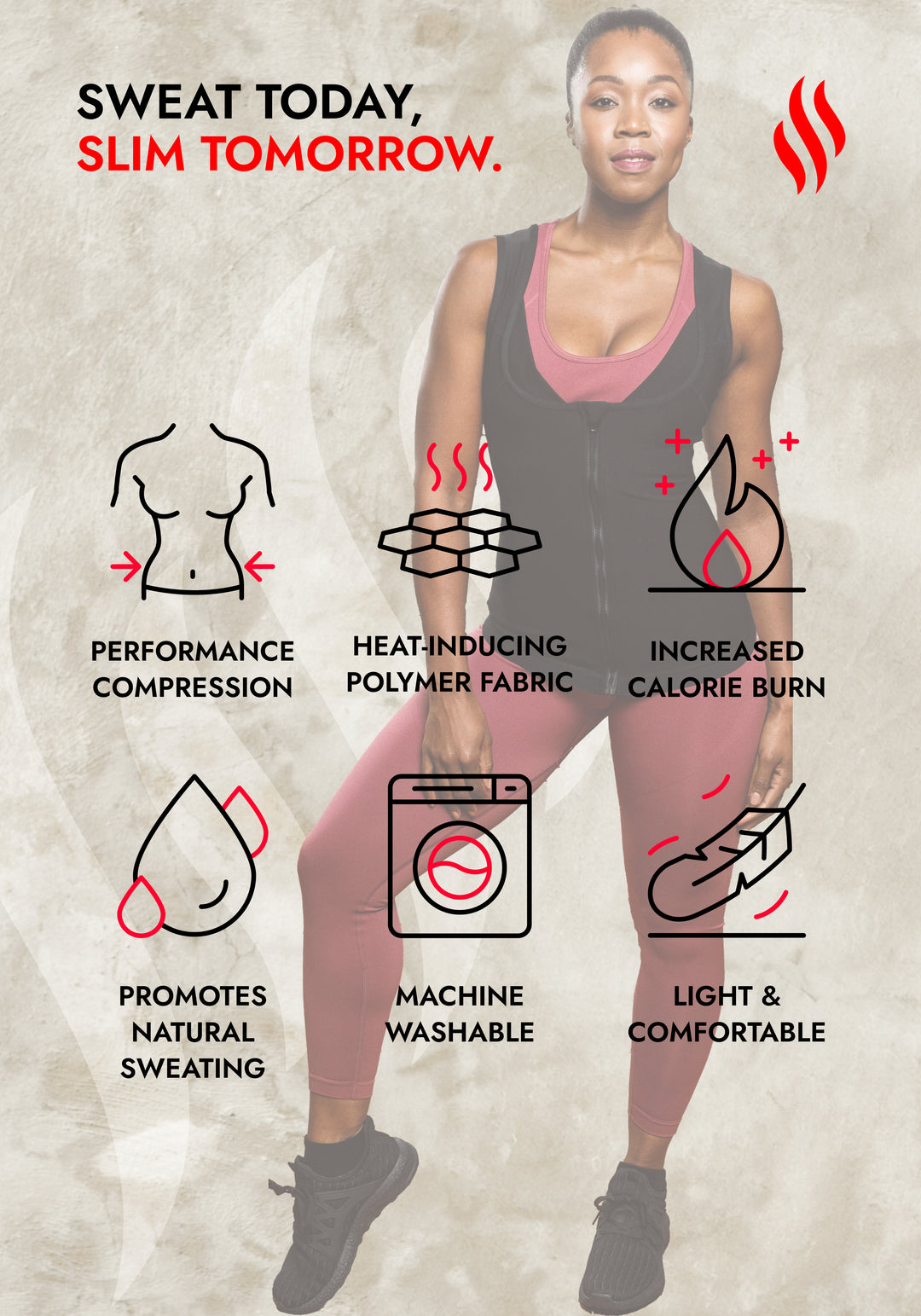 Sweat Shaper Women's Athletic Zip Tank | Black