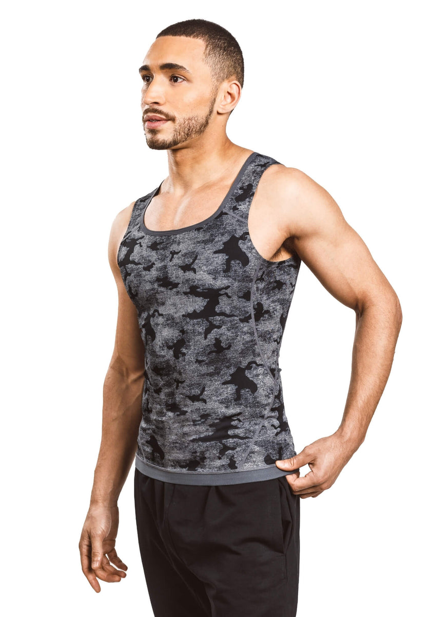 Sweat Shaper Men's Athletic Tank | Grey Camo