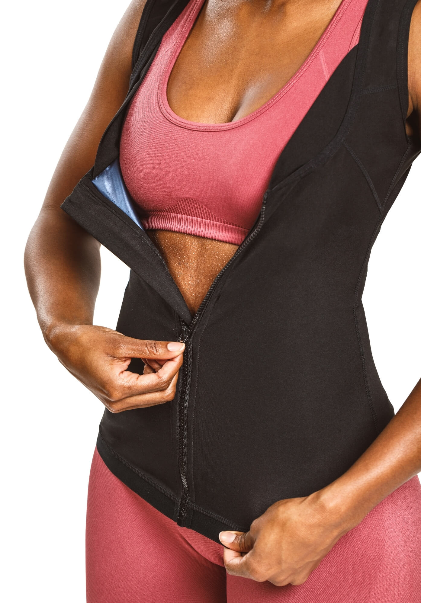 Sweat Shaper Women's Athletic Zip Tank | Black